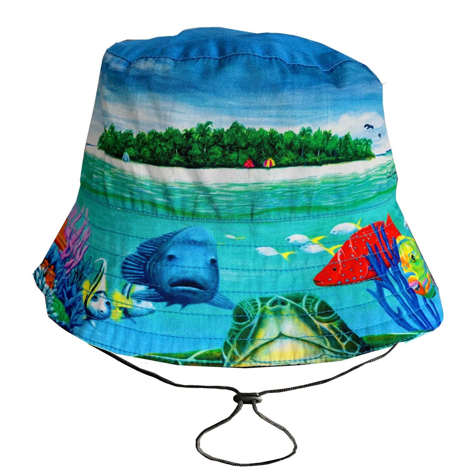 Turtle & Island Bucket Hat Adult Size – Tropical Souvenirs